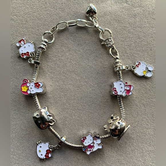 Hello Kitty | Jewelry | Sanrio Hello Kitty Charm Interchangeable Bangle Bracelet | Poshmark
